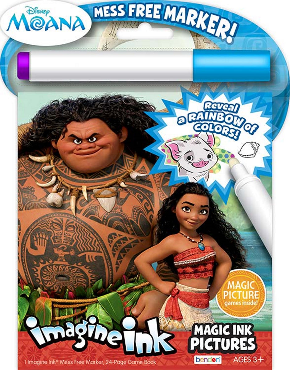 Moana 24-Page Imagine Ink Magic Pictures Activity Book – KaleidoQuest