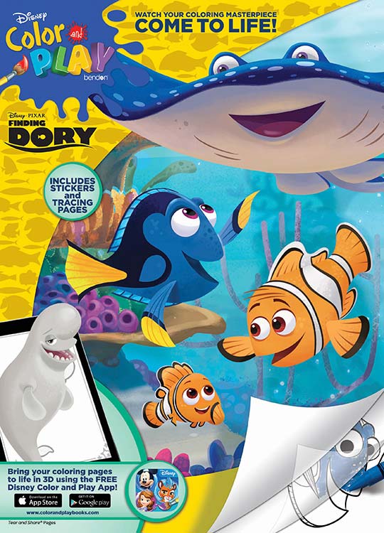 Finding Dory 48-Page Color and Play Activity Book with Stickers and Tr ...