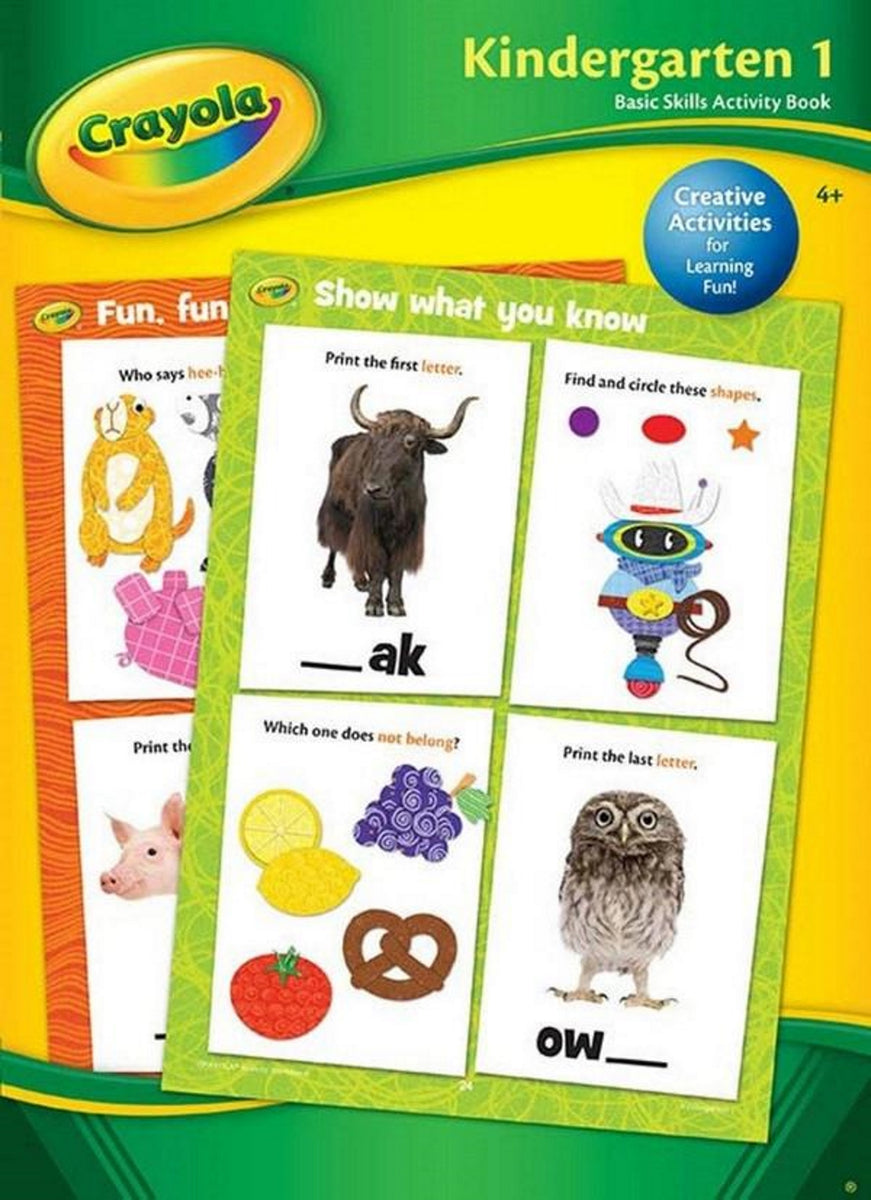 Crayola "Kindergarten 1" 32-Page Full-Color Basic Skills Activity Work ...