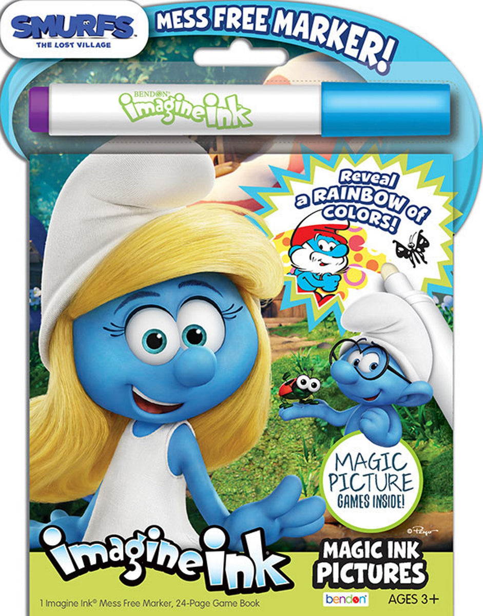 Smurfs the Lost Village 24-Page Imagine Ink Magic Pictures Activity Bo ...